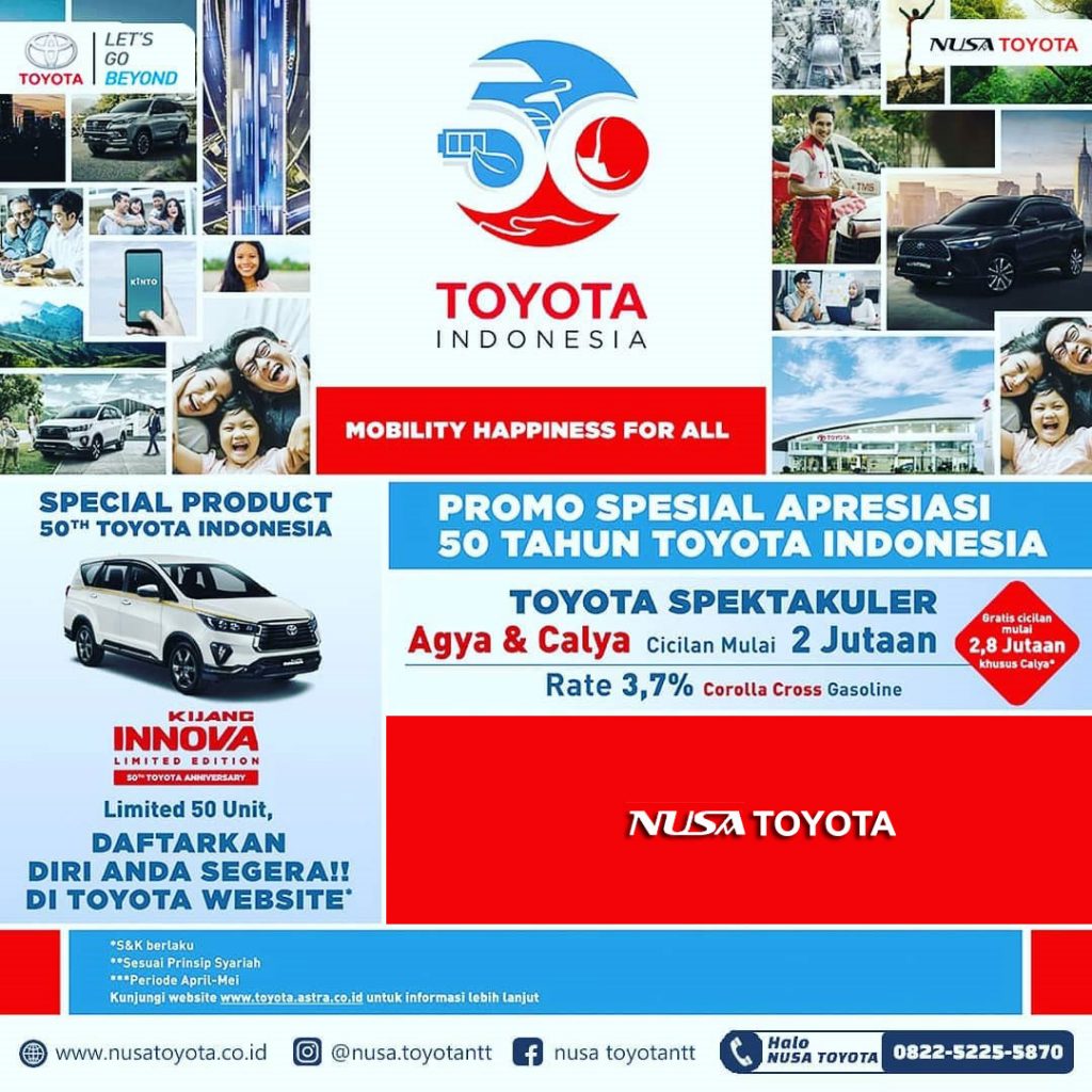 Promo Spesial Apresiasi 50 Tahun Toyota Indonesia – Nusa Toyota News