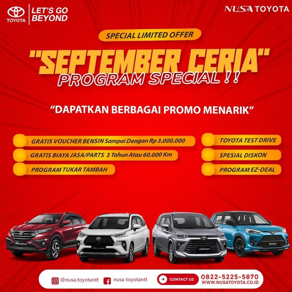 Nusa Toyota Gelar Promo Spesial ‘SEPTEMBER CERIA’ – Nusa Toyota News