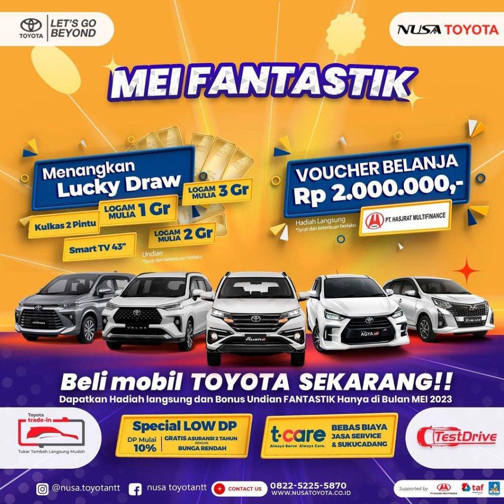 Beli Mobil Toyota Langsung Dapat Hadiah Menarik di ‘Mei Fantastik’ Nusa ...