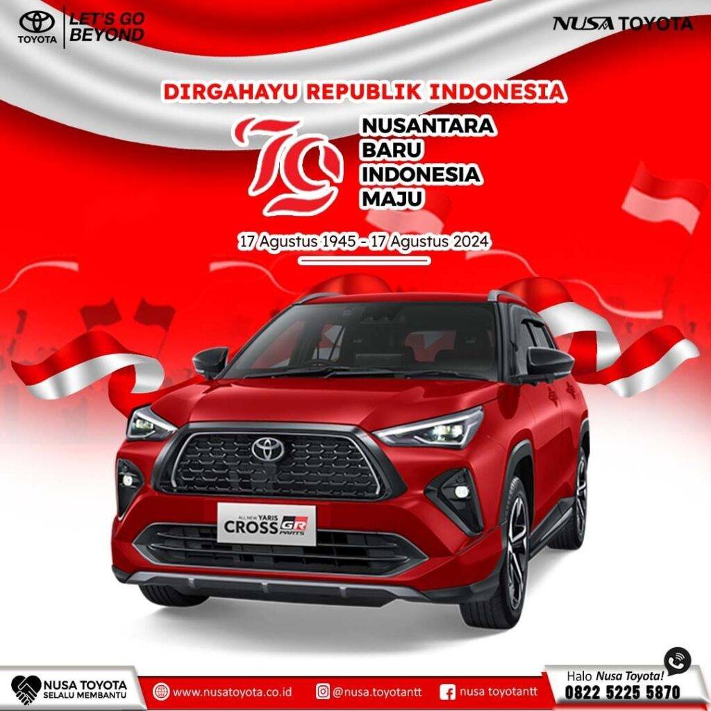 Nusa Toyota Mengucapkan Selamat Hari Kemerdekaan Indonesia Ke-79 – Nusa Toyota News