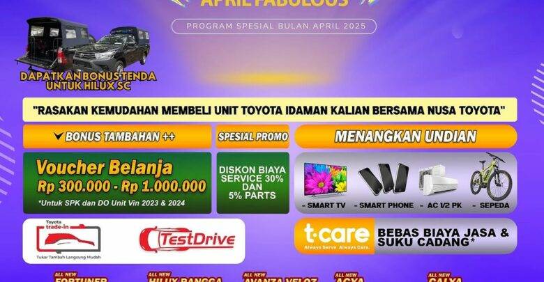 Nikmati Promo Aplous (April Fabulous) dari Nusa Toyota! – Nusa Toyota News