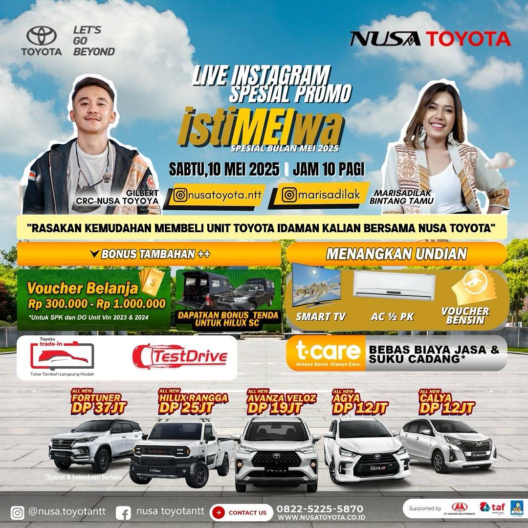 Instagram Live Nusa Toyota Kupang Hadirkan Promo IstiMEIwa – Nusa Toyota News